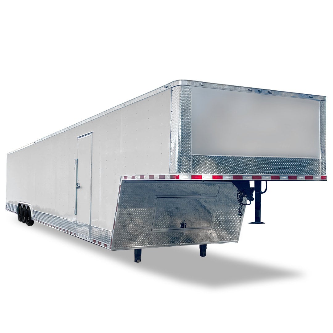 8.5x48 Triple Axle Black Gooseneck Trailer | Overland Trailers