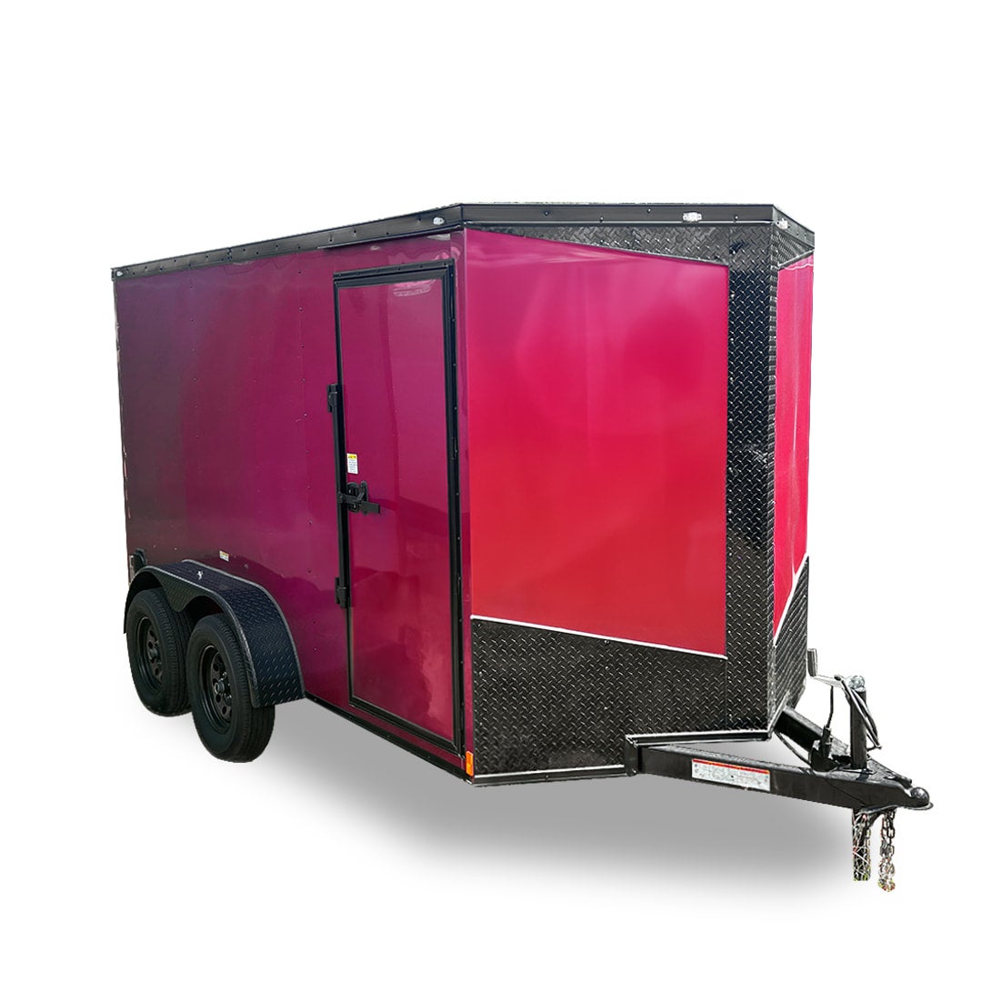 6x12 Single Axle Dark Red Cargo Trailer | Overland Trailers